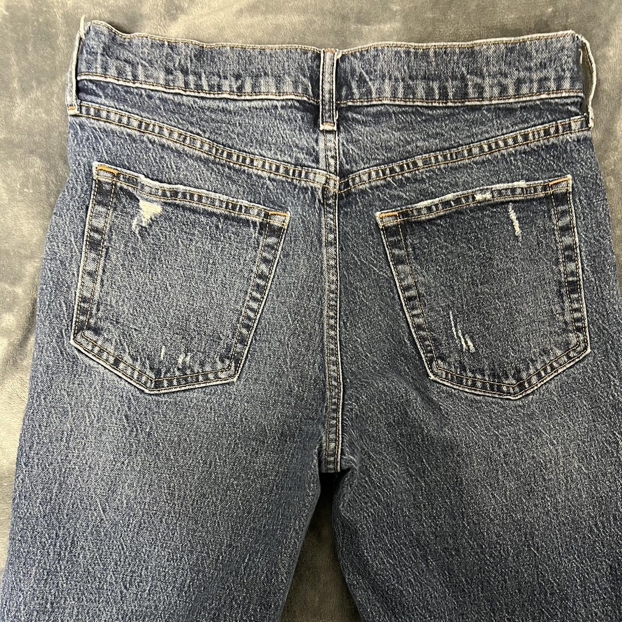 gap cheeky straight distressed denim jeans > size... - Depop