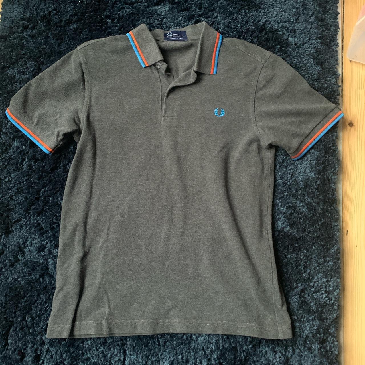 Fred Perry grey polo shirt - Depop