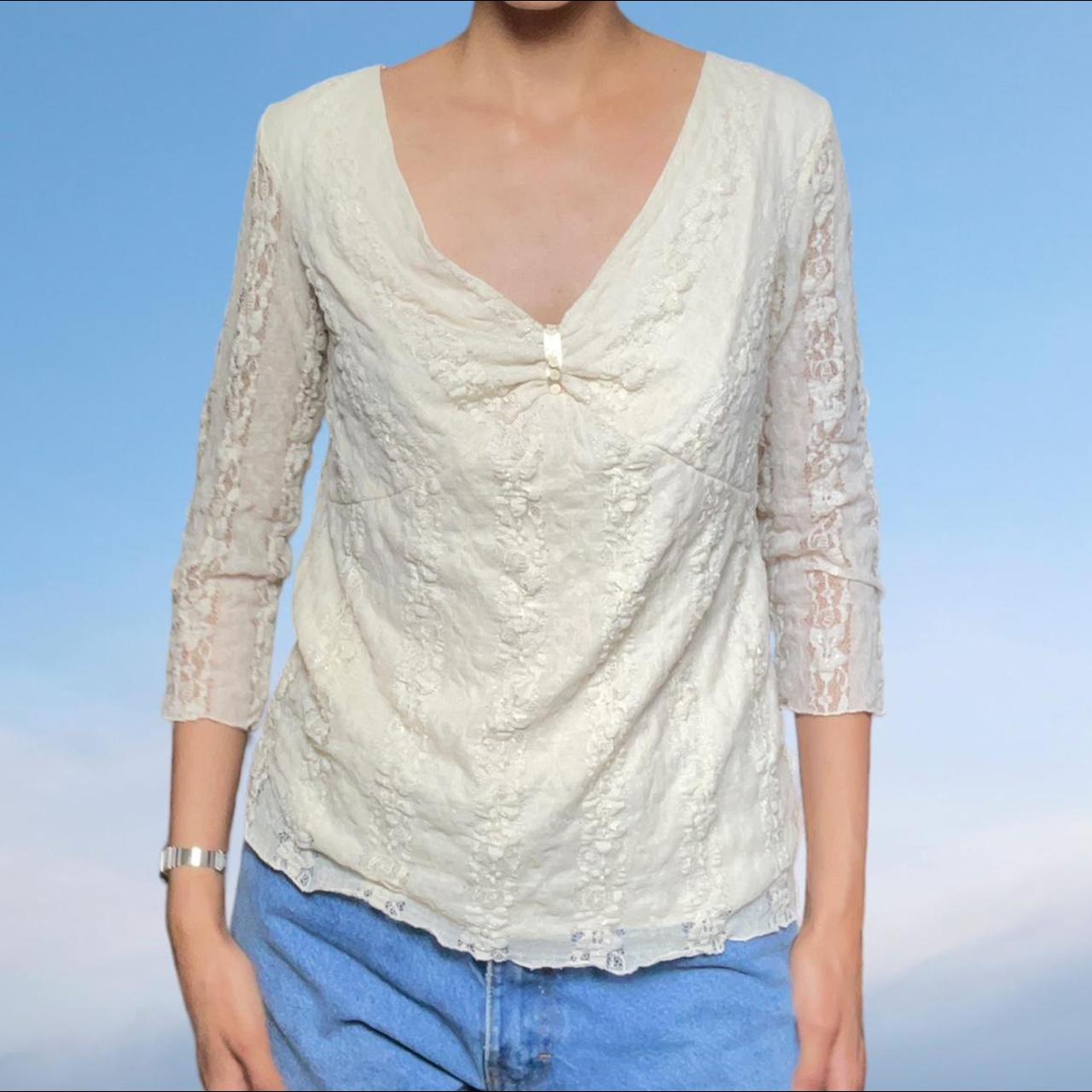 Women's Cream Blouse | Depop