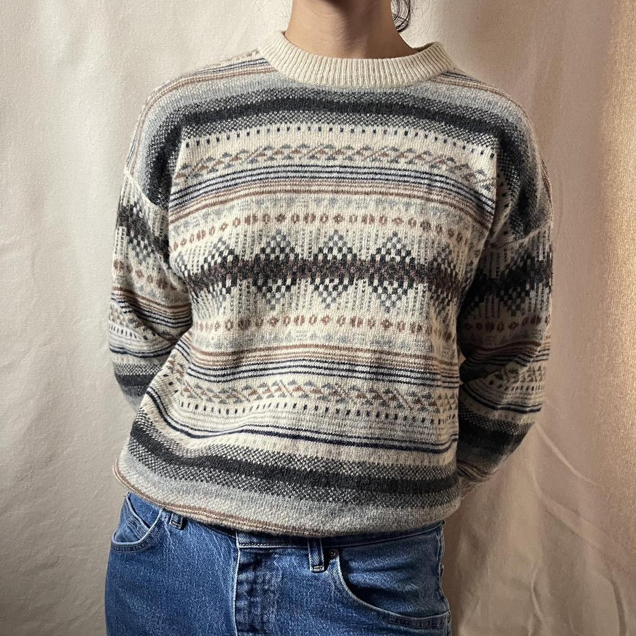 Vintage 90s wool striped sweater perfect sweater... - Depop
