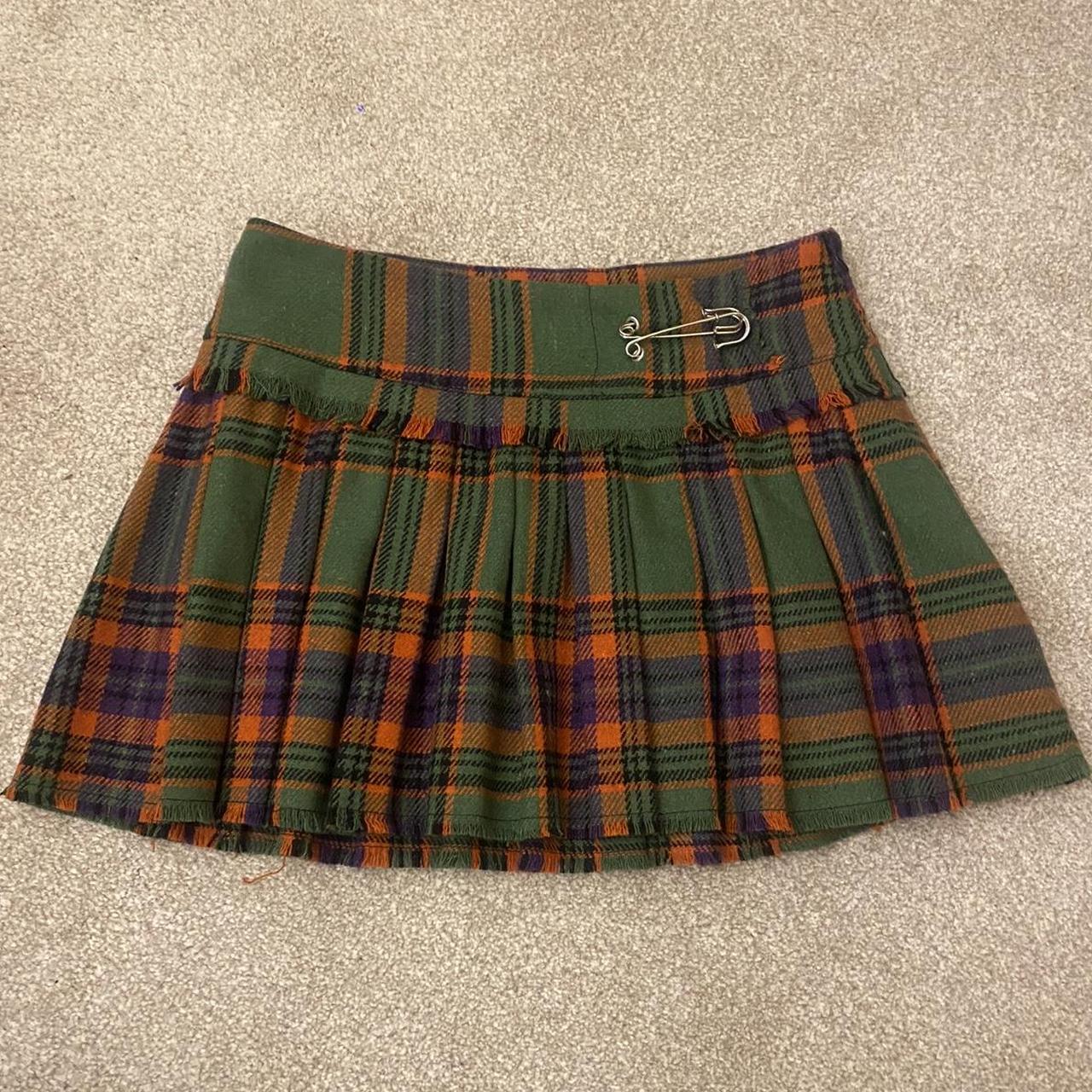 Danielle Guizio Pleated Safety Pin Mini Skirt... - Depop