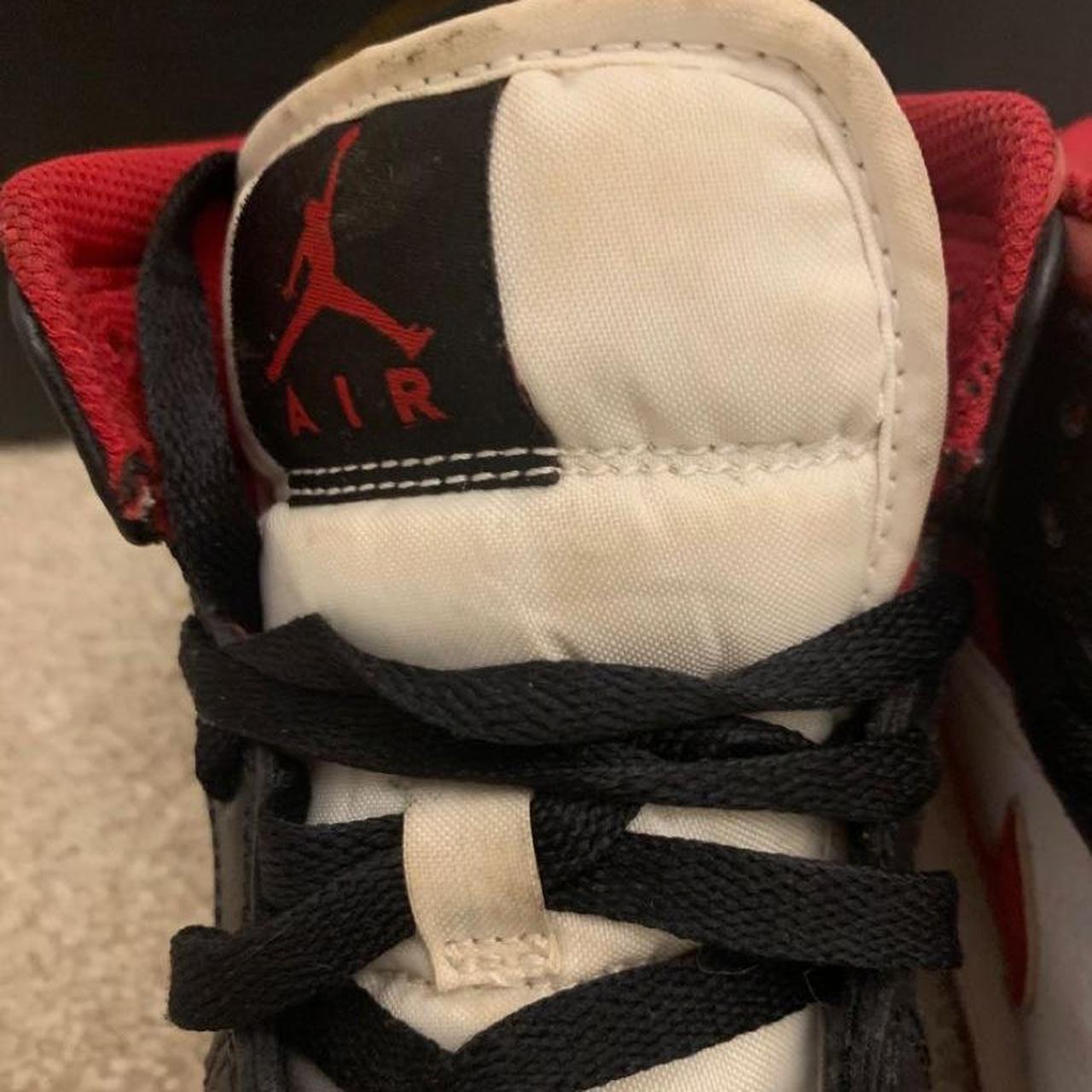 Jordan 1 Mid Gym Red Black White GS UK 5 Used... - Depop