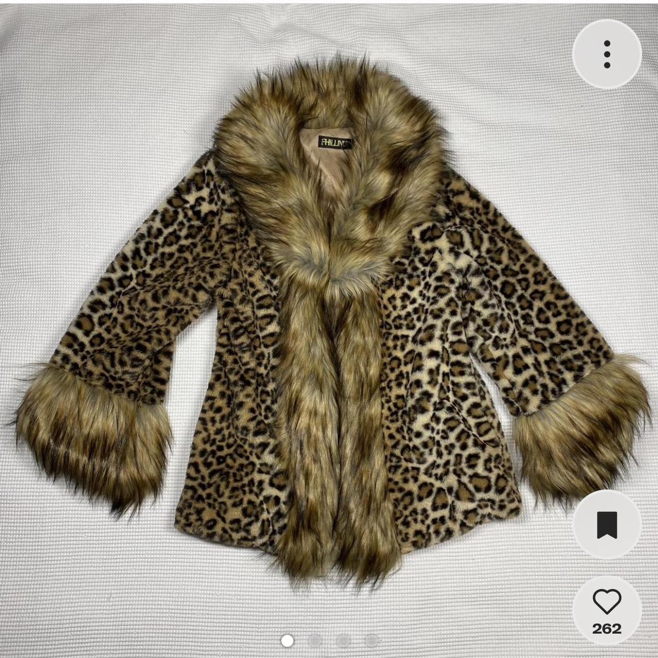Vintage Leopard Fur Coat with Fur Trim Afghan Style... - Depop