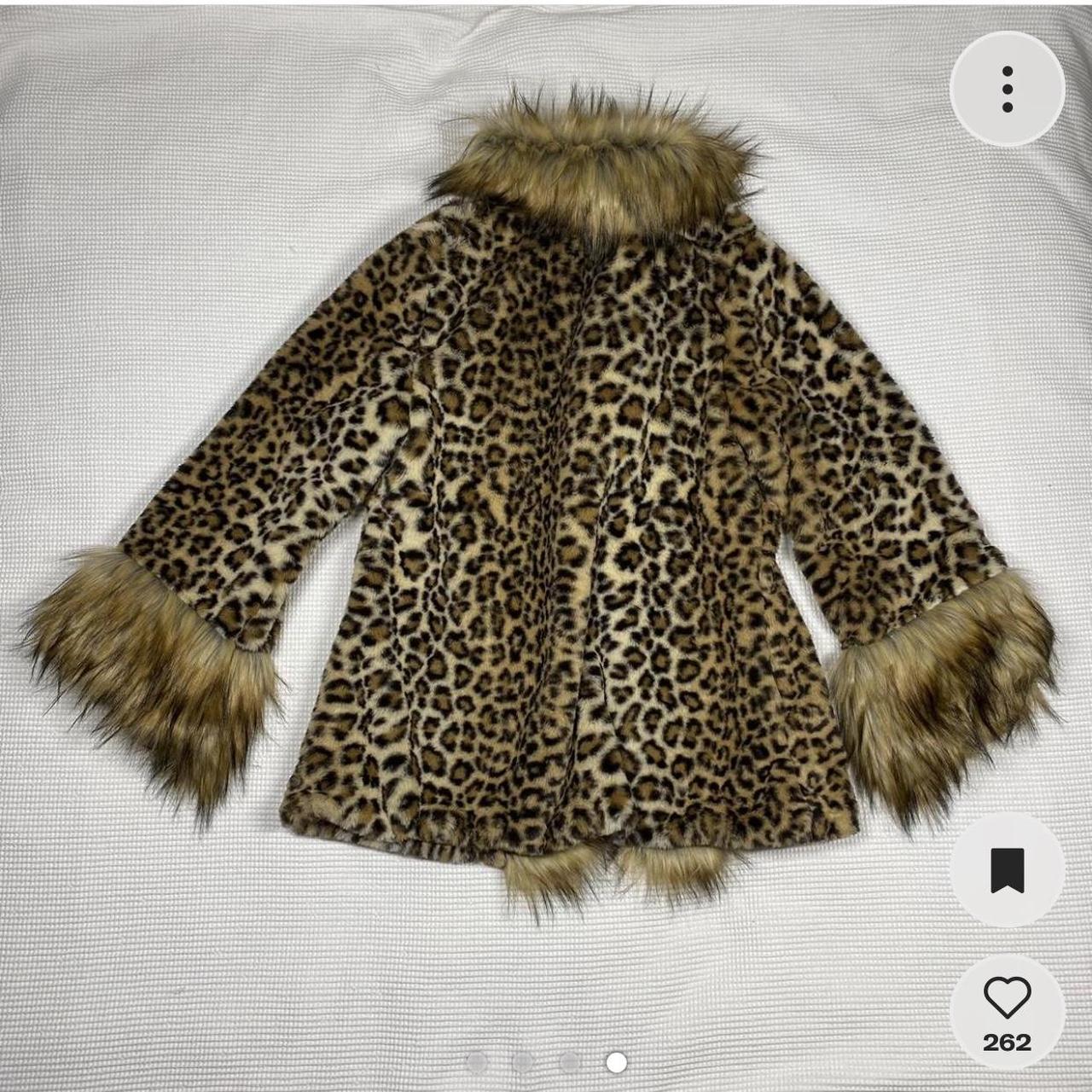Vintage Leopard Fur Coat with Fur Trim Afghan Style... - Depop