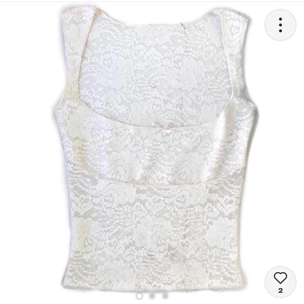 Beautiful romantic milkmaid top in floral lace with... - Depop