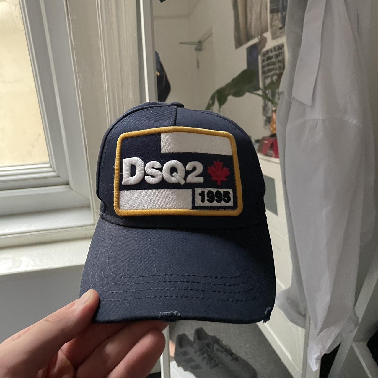 Dsquared2 cap Dsquared2 hat in navy blue with maple... - Depop