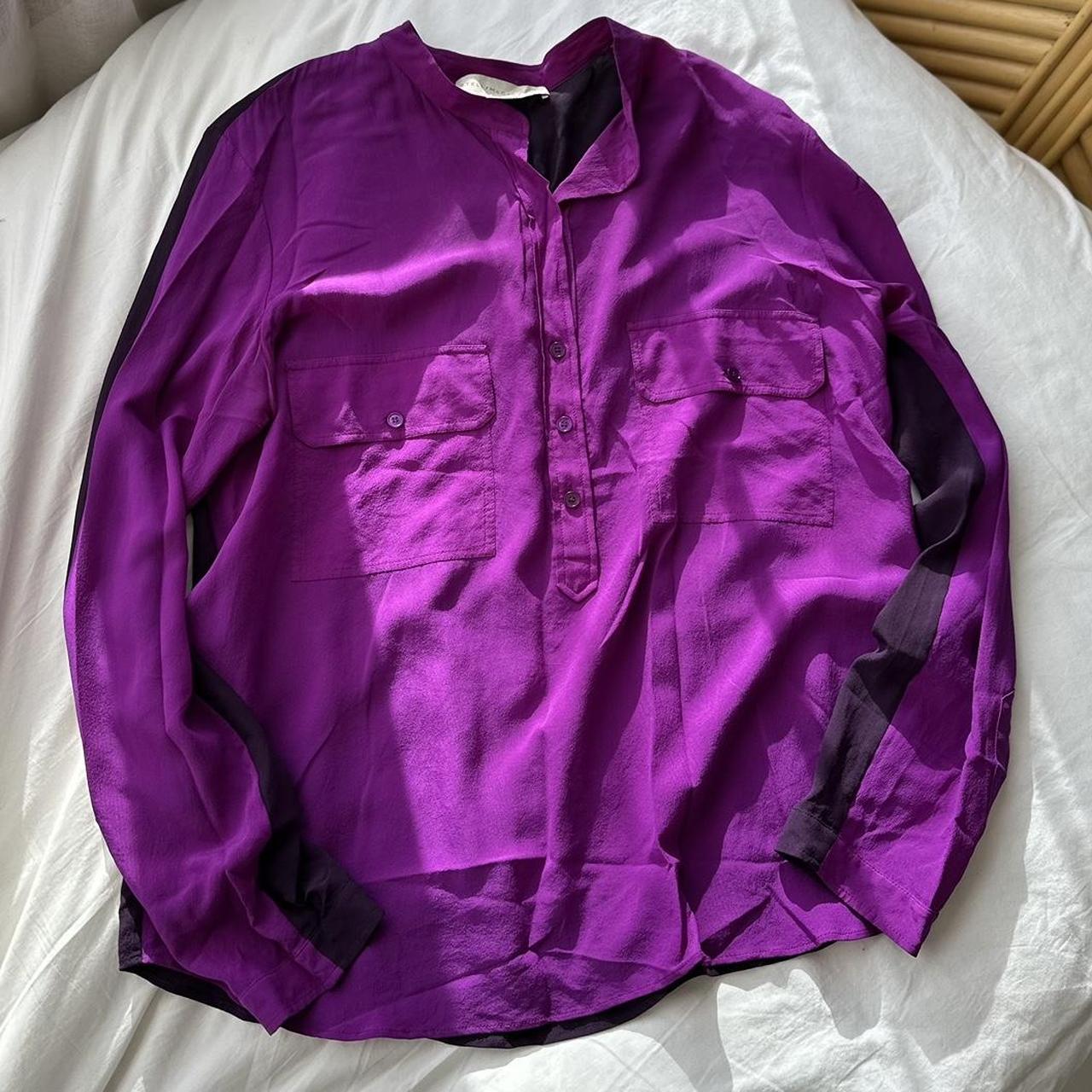 two tone purple stella mccartney blouse size 46 - Depop