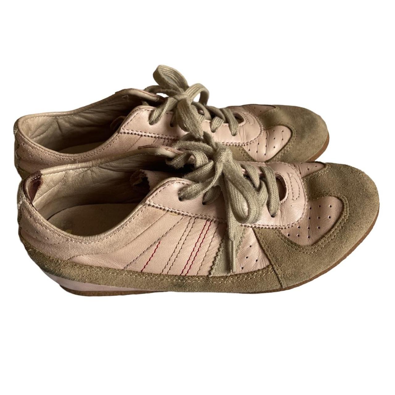 Vintage Diesel pink and brown suede trainers Size UK4 - Depop