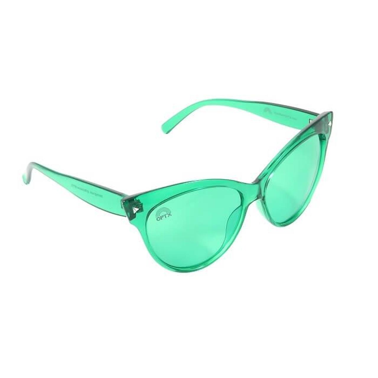 Rainbow OPTX Cat Eye Chakra sunglasses in green. No... - Depop