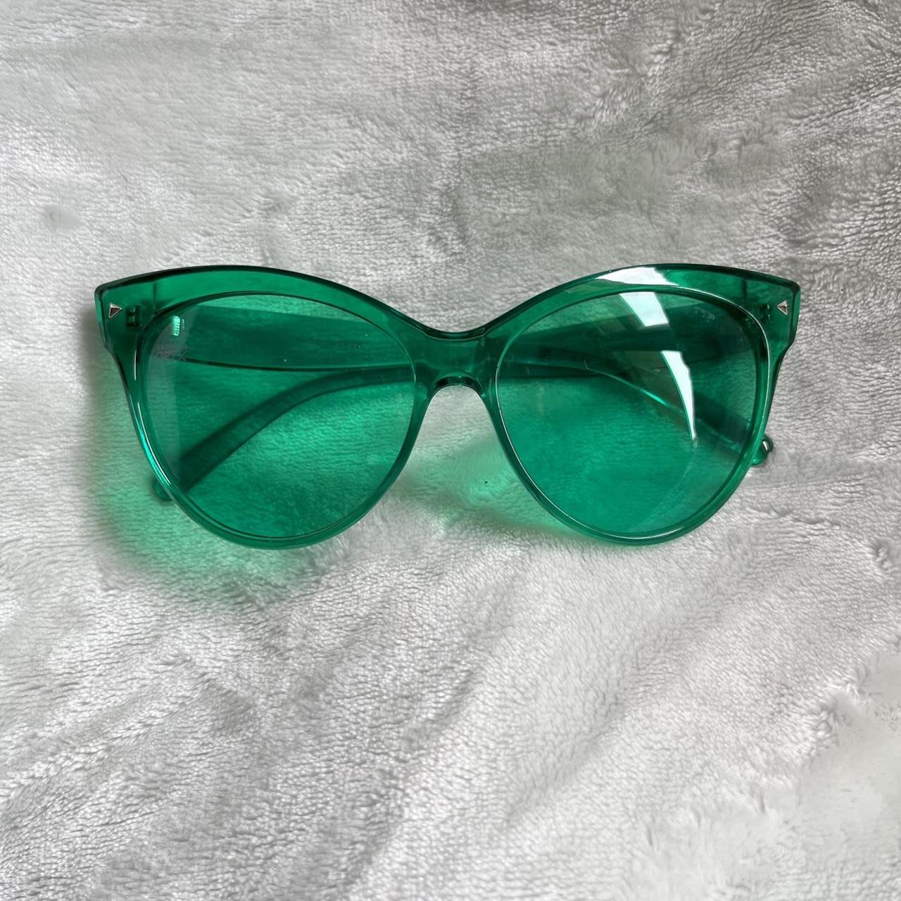 Rainbow OPTX Cat Eye Chakra sunglasses in green. No... - Depop