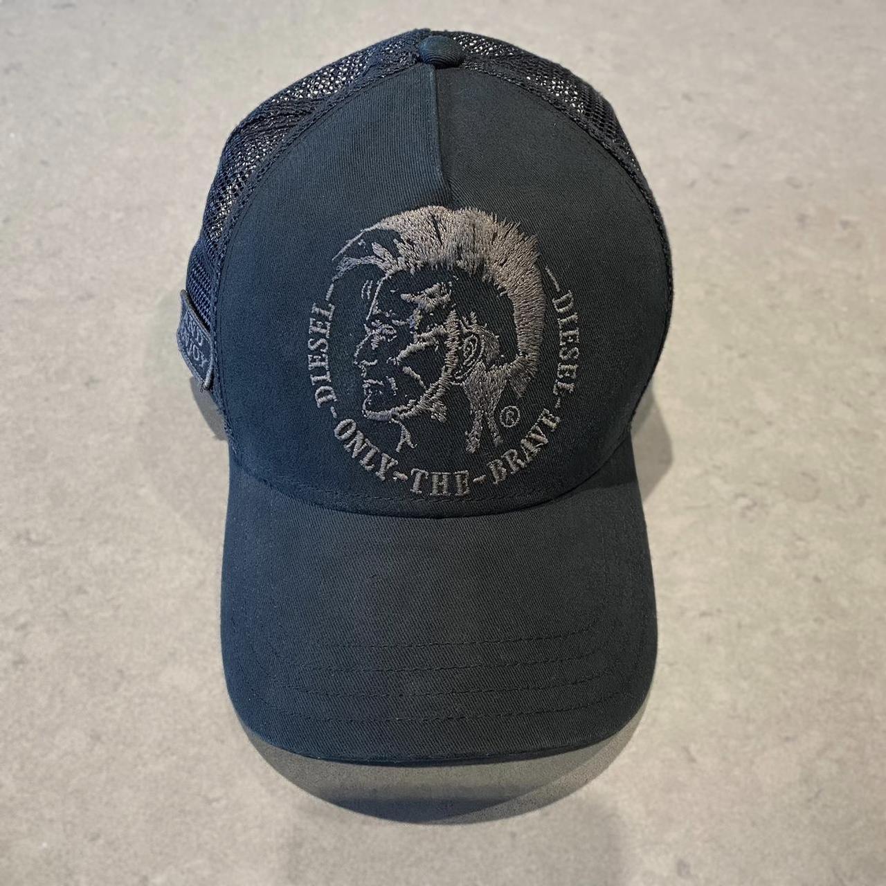 Diesel Men's Black and Grey Hat | Depop