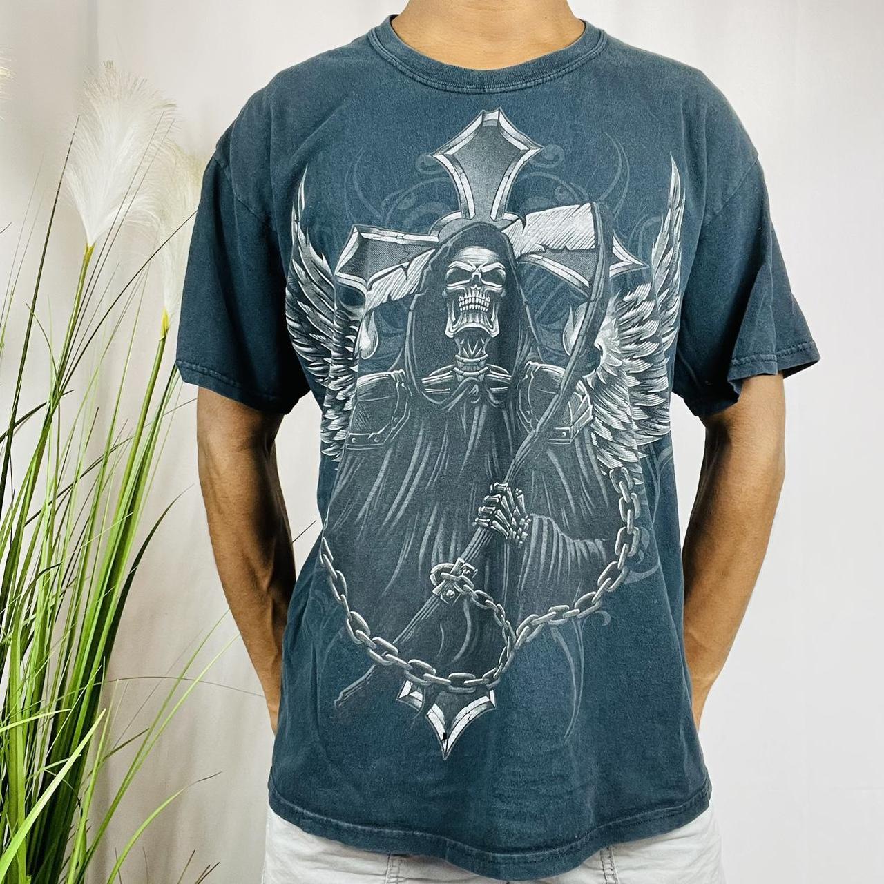 Goth graphic tee Size Large Chest 21” Length 27” - Depop