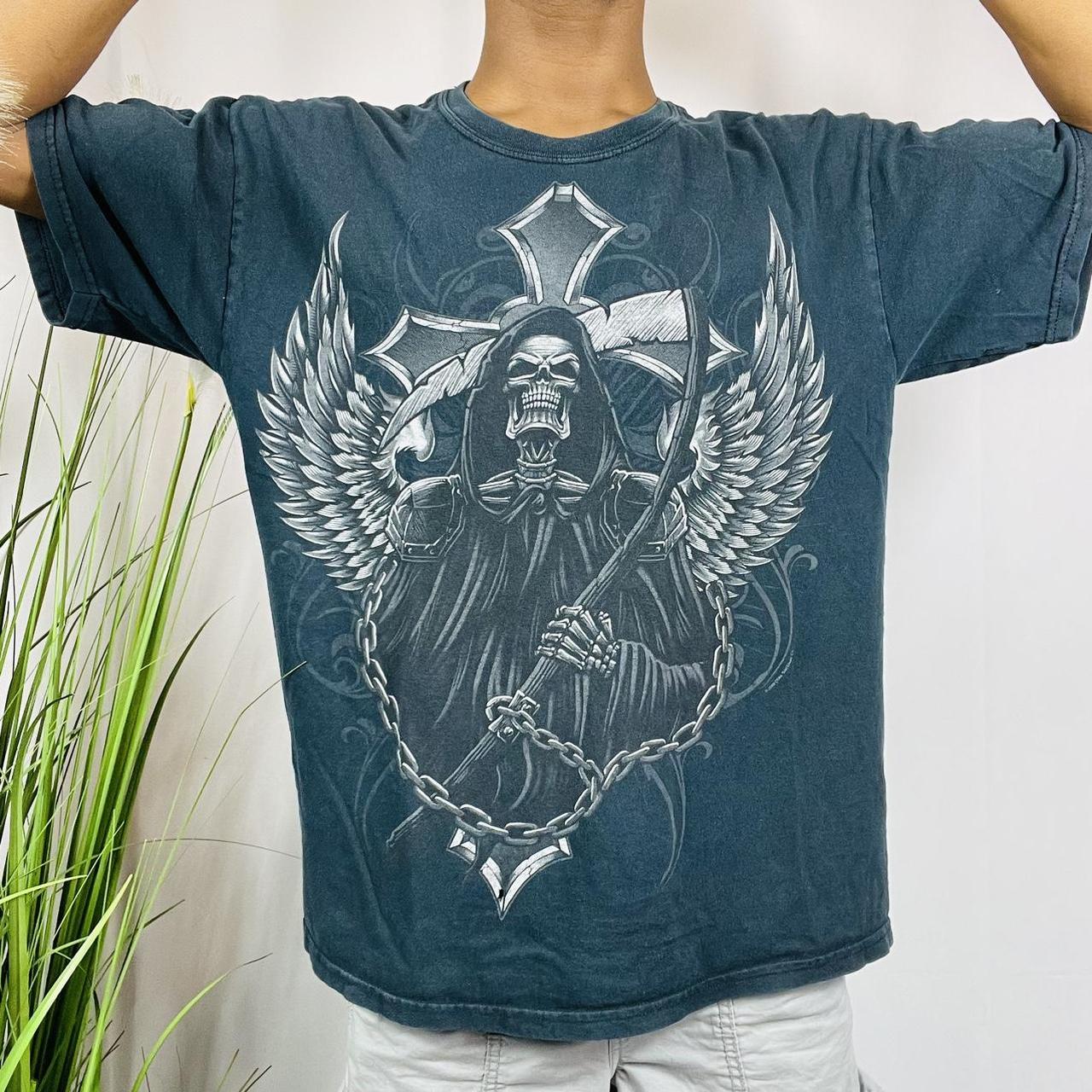 Goth graphic tee Size Large Chest 21” Length 27” - Depop