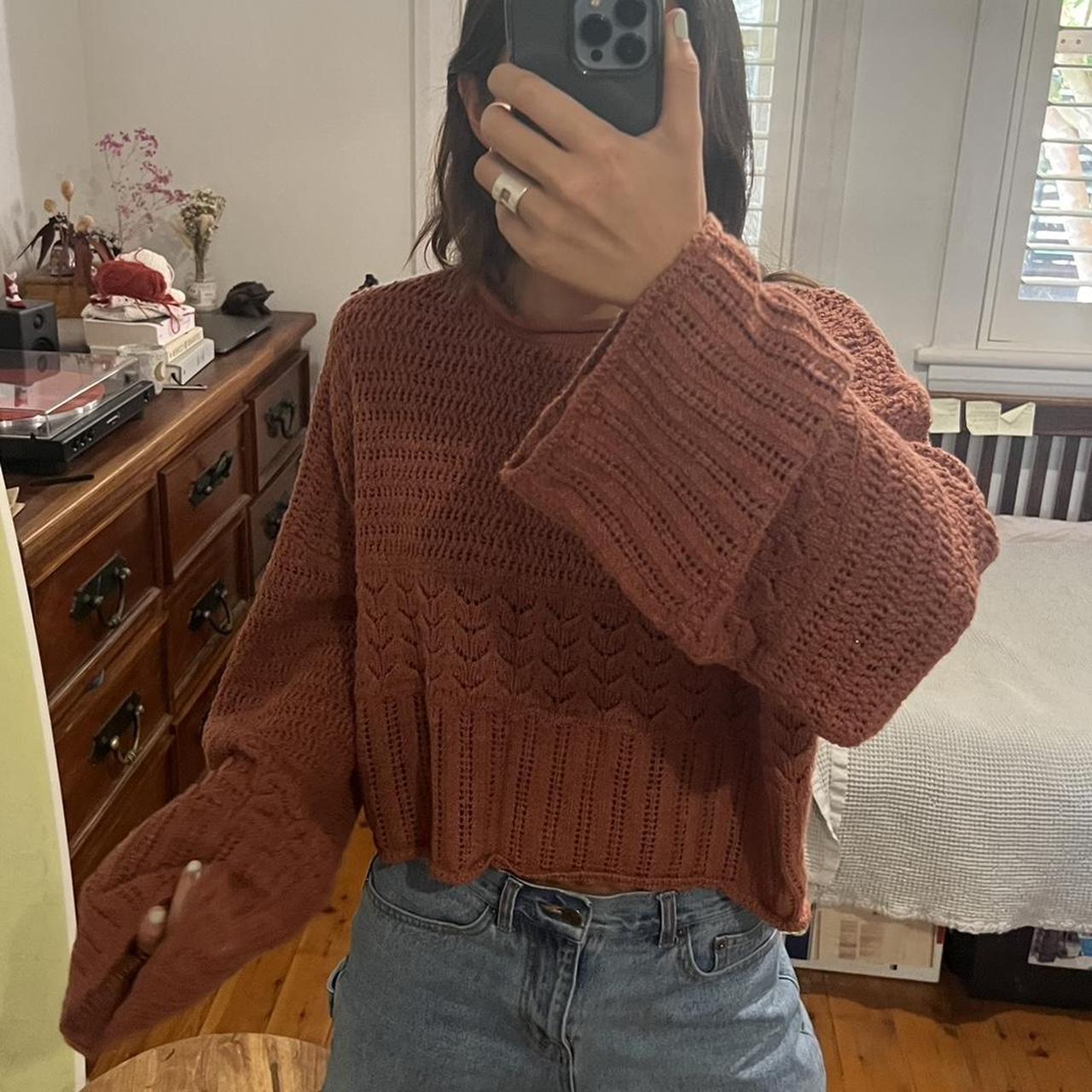 Ghanda rust coloured knit jumper. Beautiful jumper... - Depop
