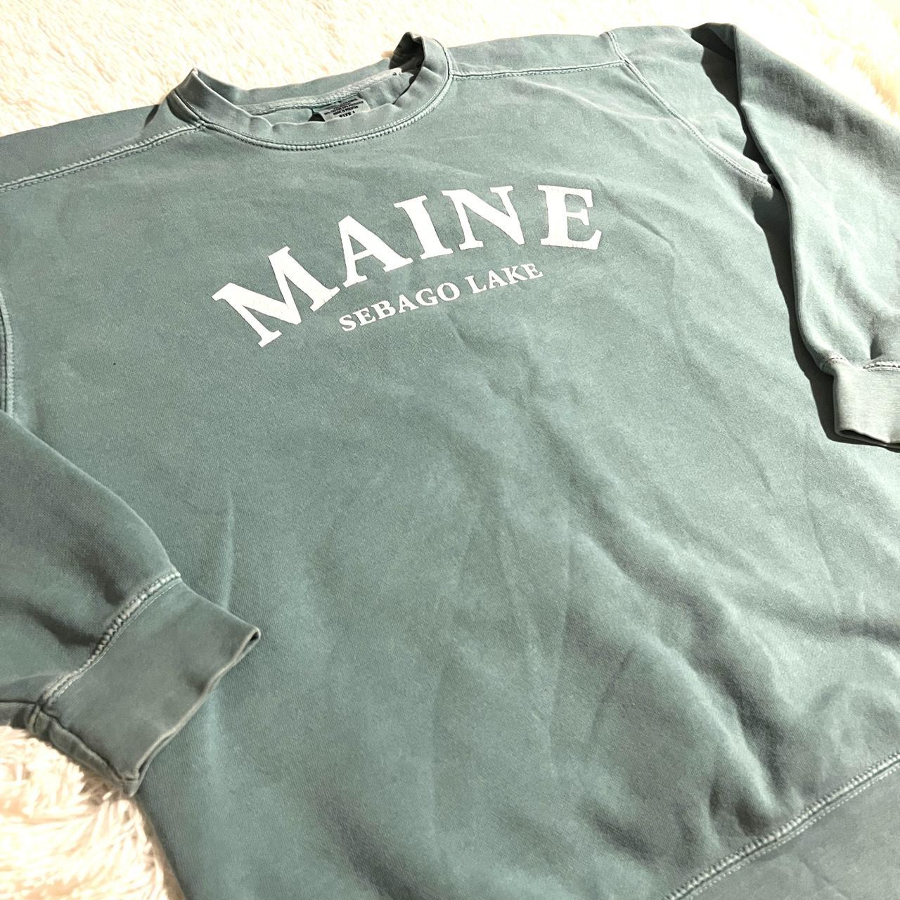 Comfort Colors Maine Sebago Lake Sweatshirt Teal... - Depop