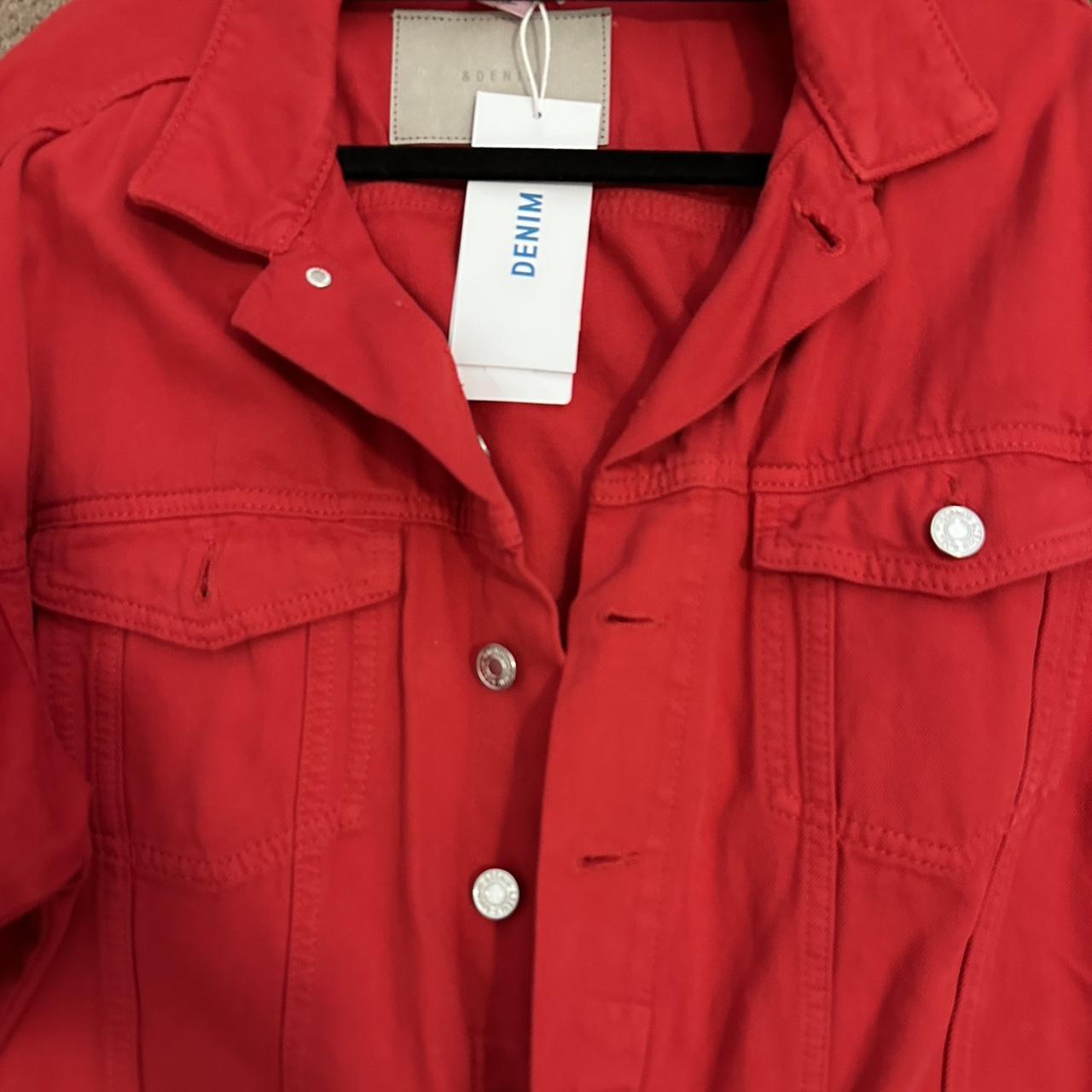 Red Denim Jacket - Oversized fit - New with tags - Depop