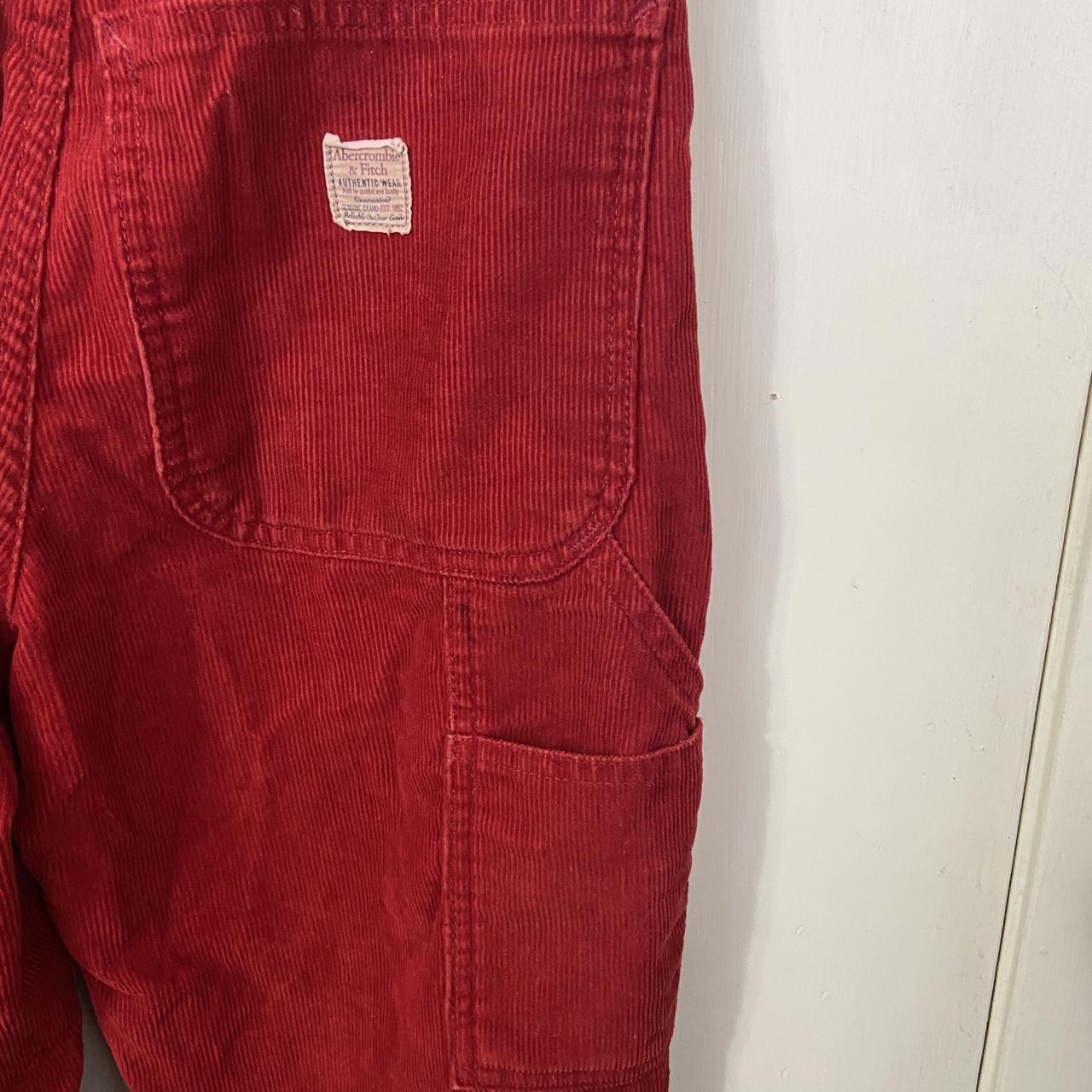Red Corduroy Vintage Utility Pants Abercrombie and... - Depop