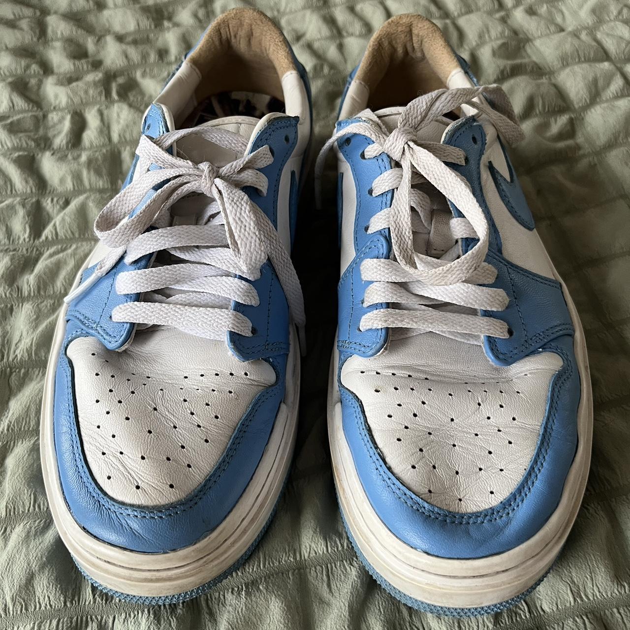 Blue Nike platform dunks Wear / marks on shoes as... - Depop