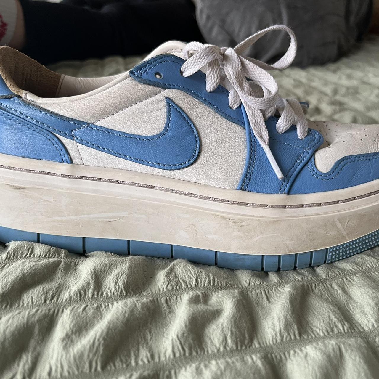 Blue Nike platform dunks Wear / marks on shoes as... - Depop