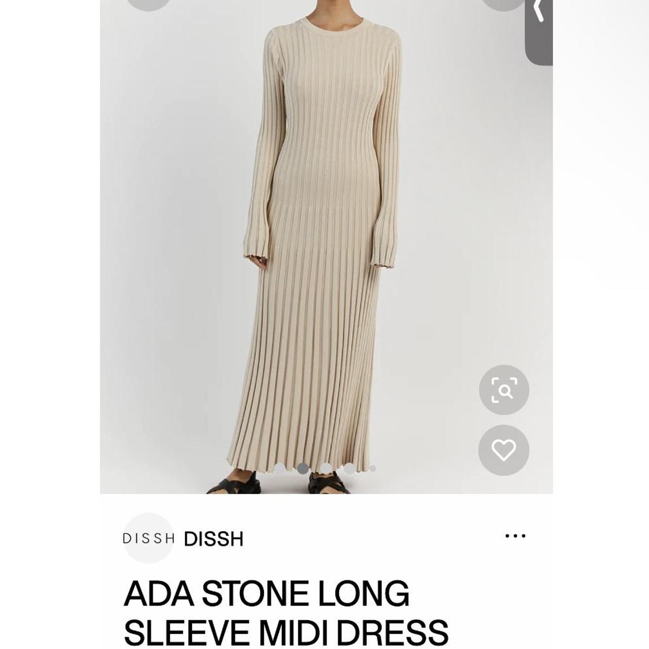 DISSH ADA STONE LONG SLEEVE MIDI MAXI DRESS BRAND... - Depop