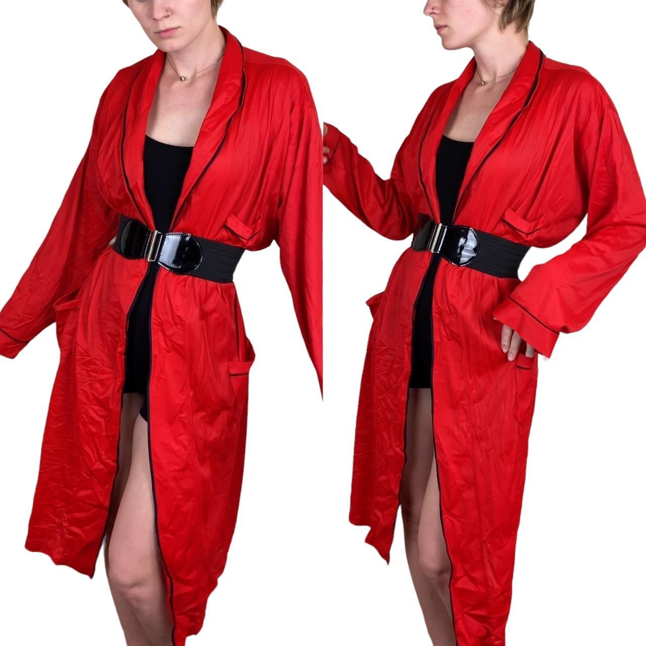 Vintage red robe. Has two side pockets and one... - Depop