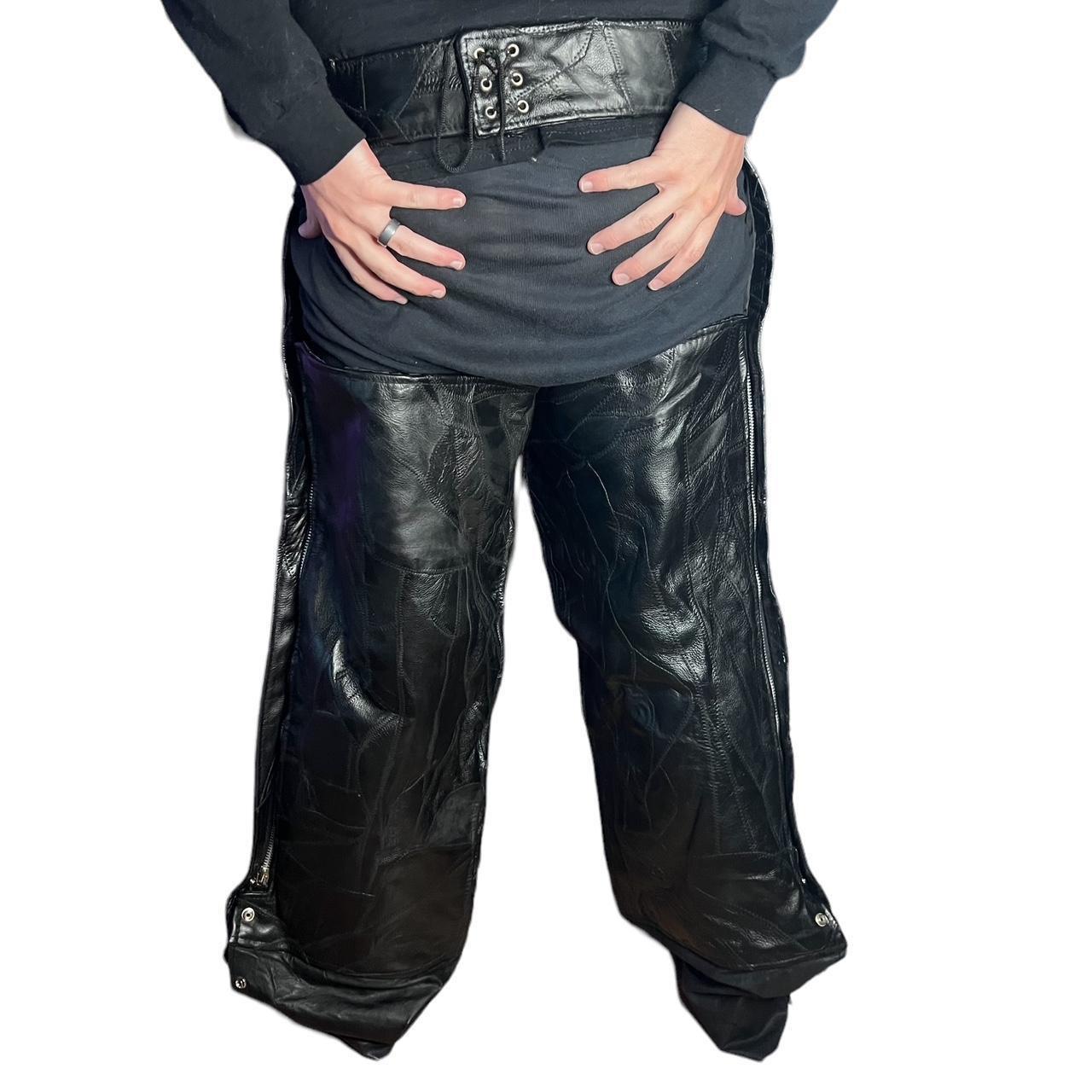 Black genuine leather assless chaps With a small... - Depop