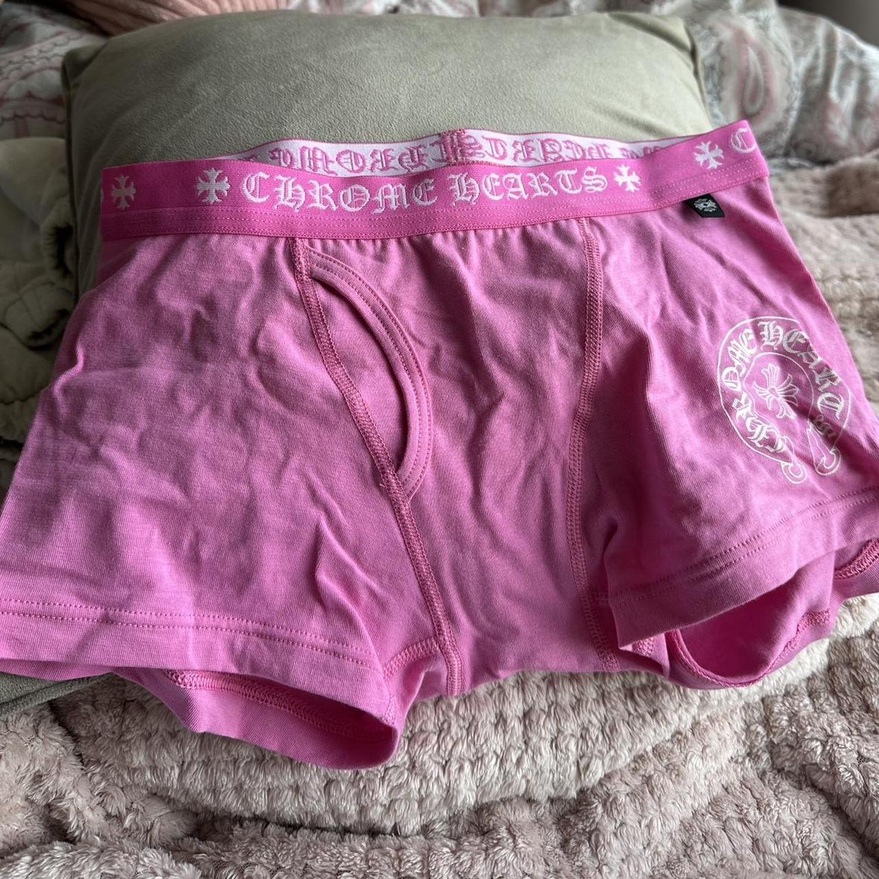authentic chrome hearts pink boxer shorts 🩷🎀☁️ they... - Depop