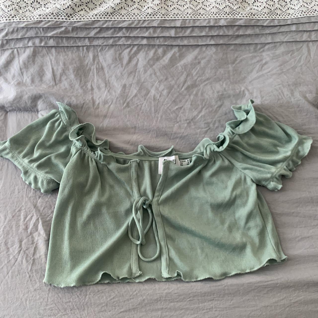 Sage green princess Polly tie top Super cute, just... - Depop