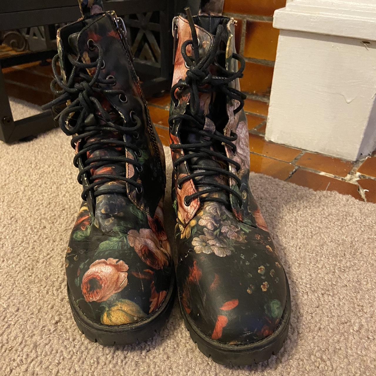 Floral combat boots released a few years back Have... - Depop