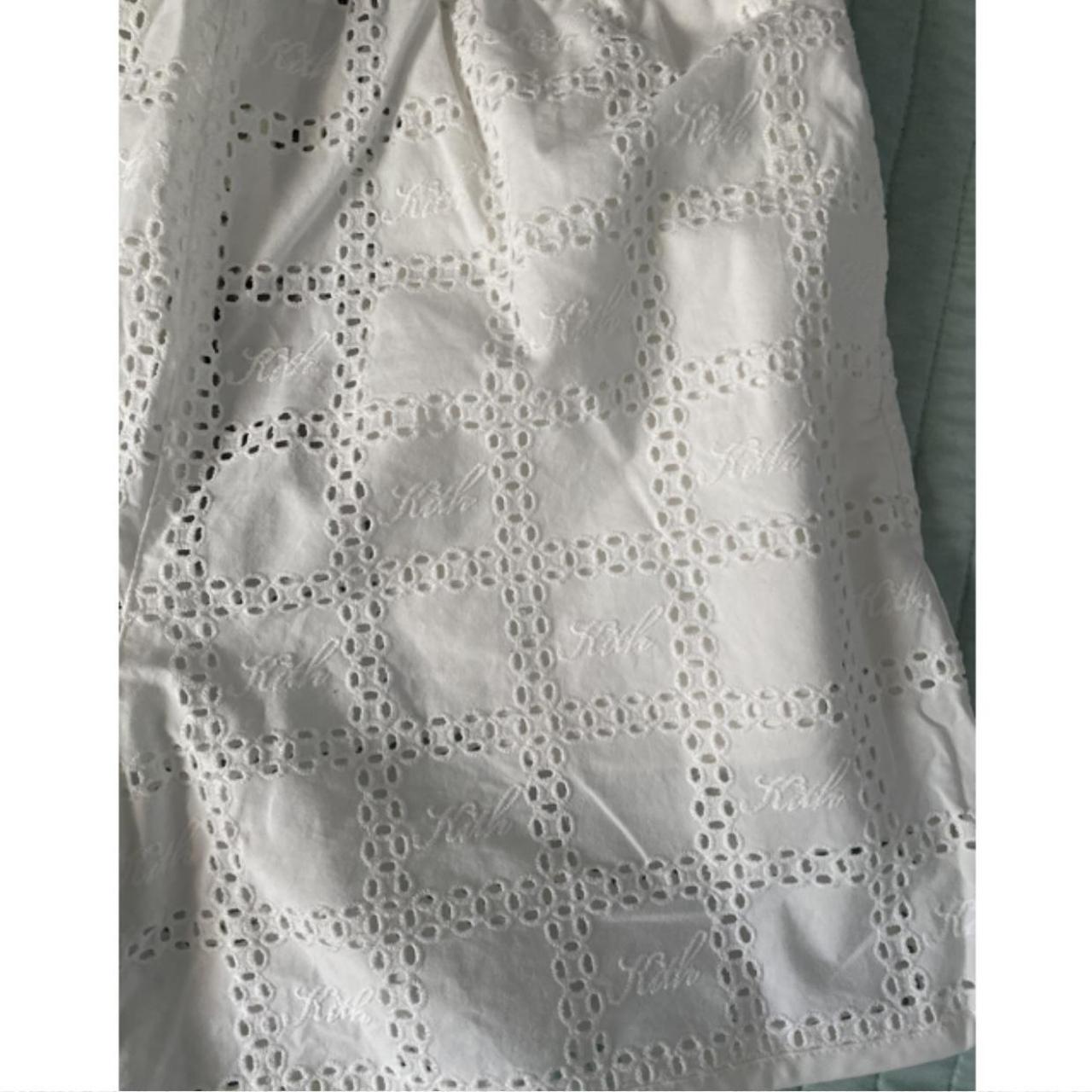 Kith logo white shorts with side pockets, SIZE S.... - Depop