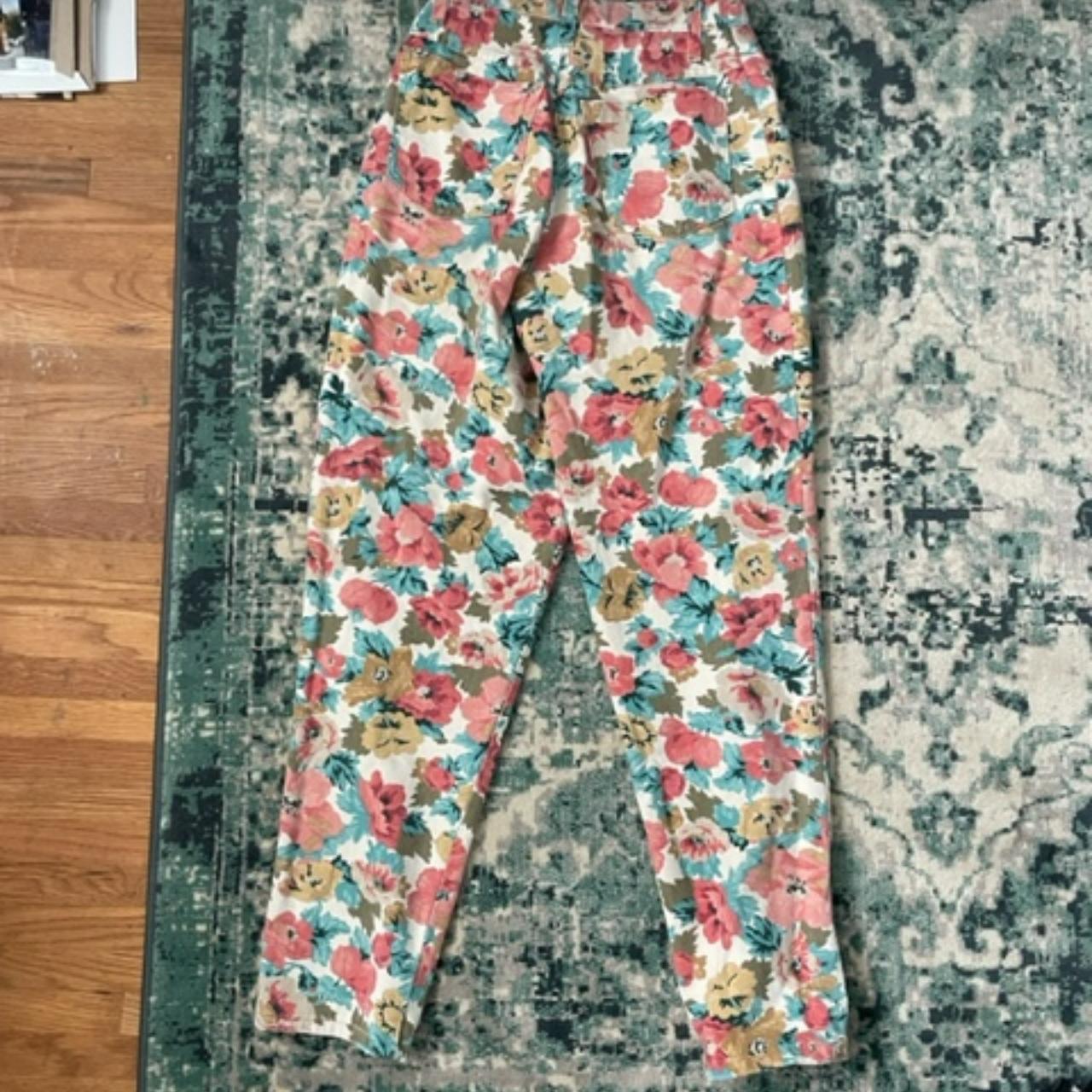 Vintage Floral Jeans - Depop