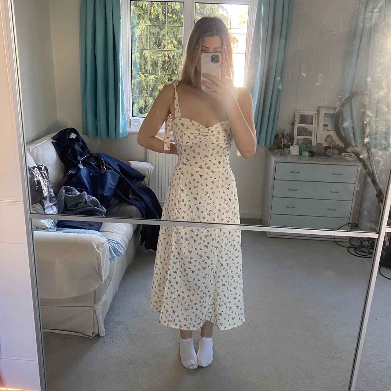 House of cb alicia lemon floral print midi sundress... - Depop