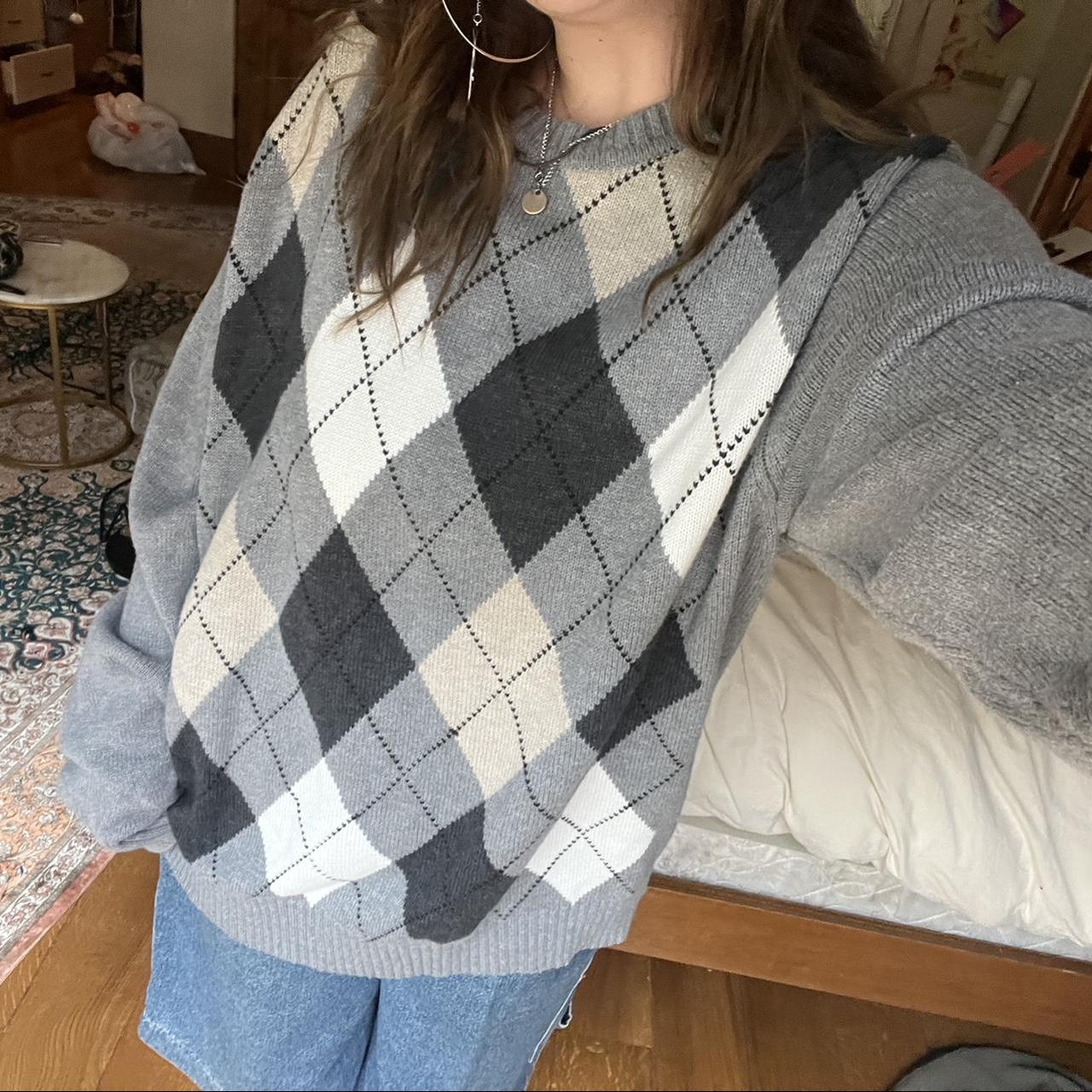 george xl argyle sweater super comfy and perfect for... - Depop