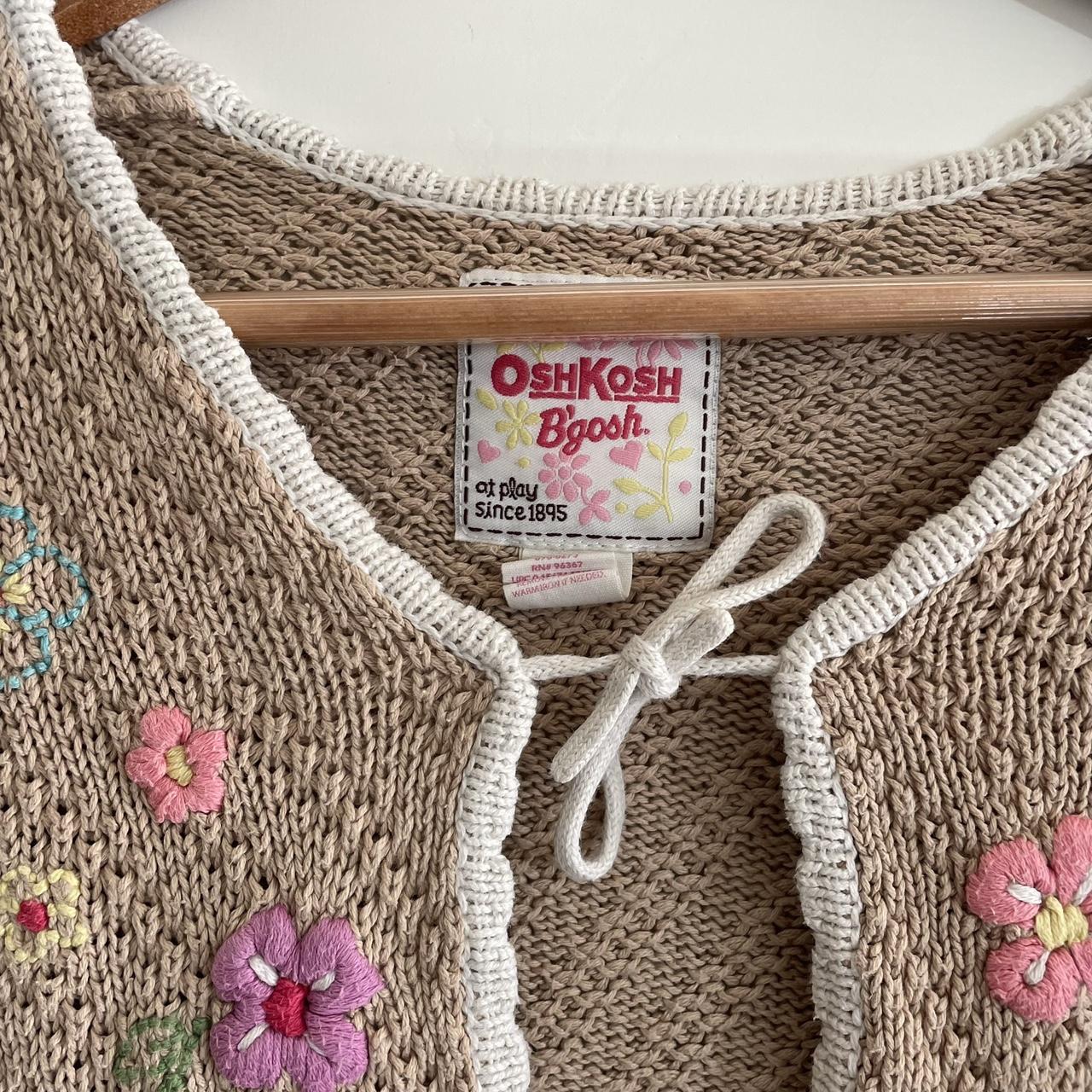 Vintage Oshkosh flower cardigan top. Fits a xs/s.... - Depop