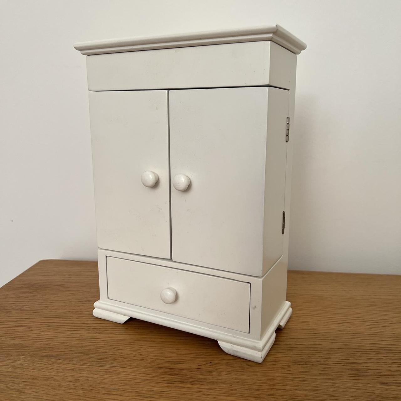 White Mini Wardrobe Style Jewellery Box Storage... - Depop
