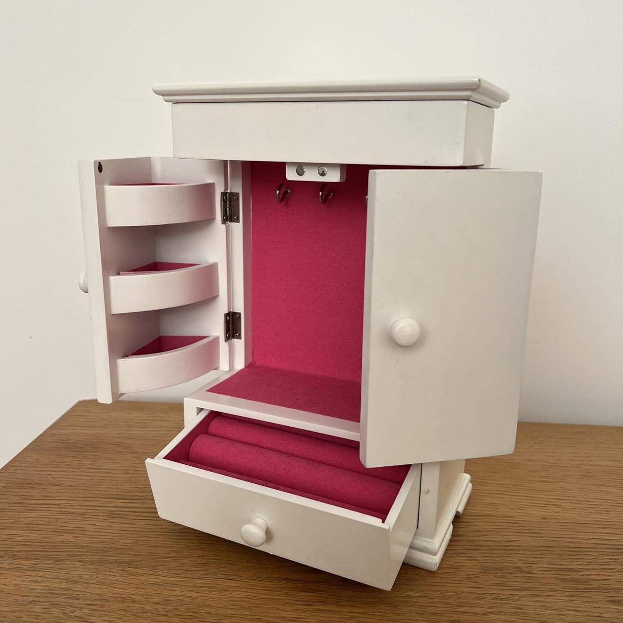 White Mini Wardrobe Style Jewellery Box Storage... - Depop