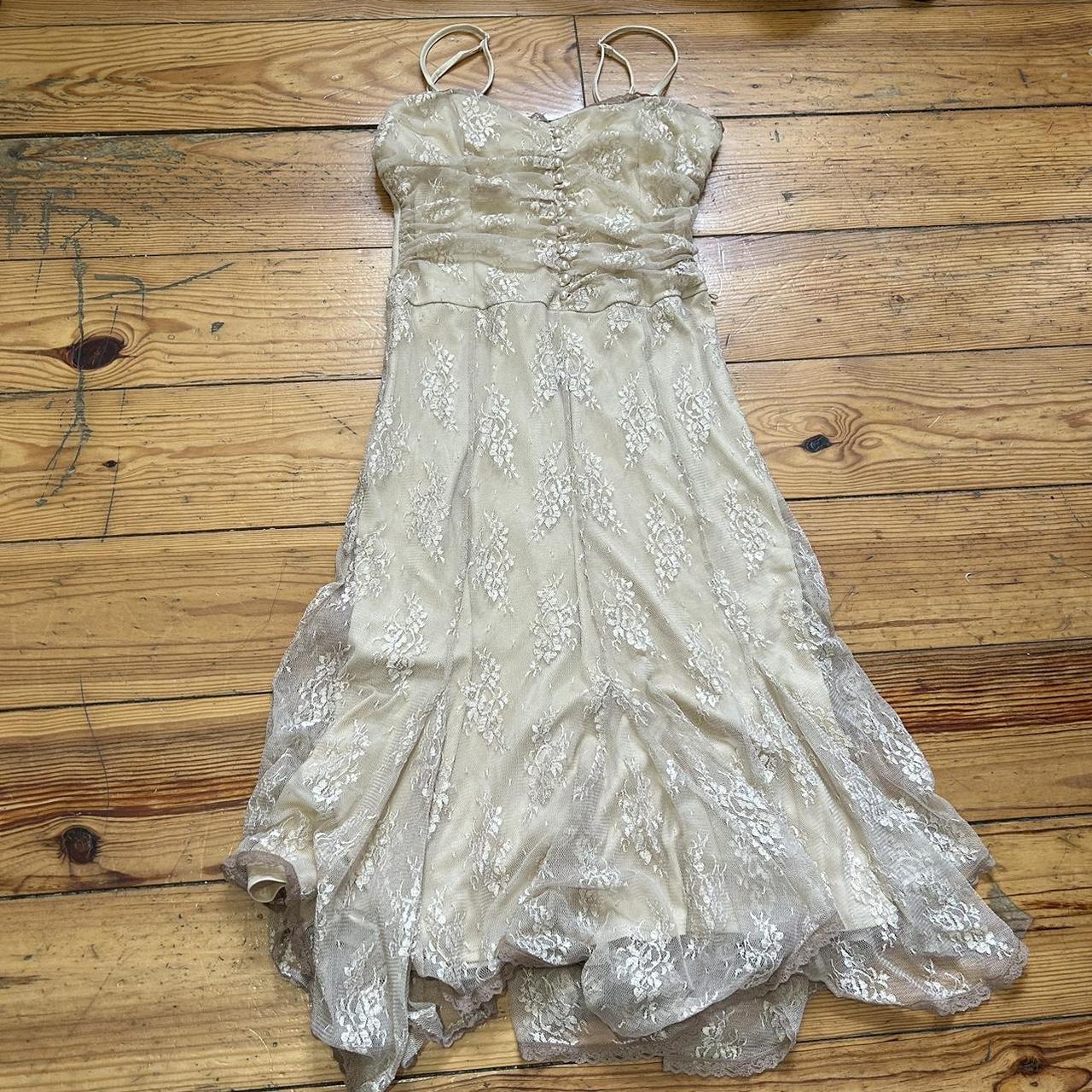 gorgeous vintage cream sort of wedding dress fairy... - Depop