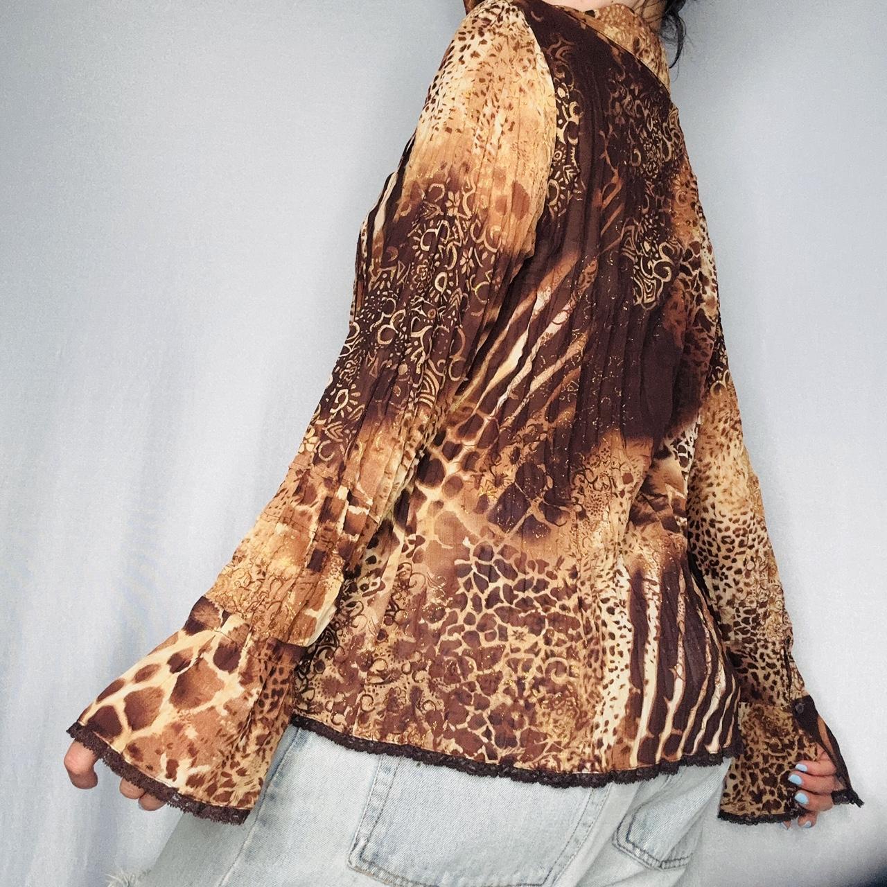 Notations Women's Brown and Gold Blouse | Depop