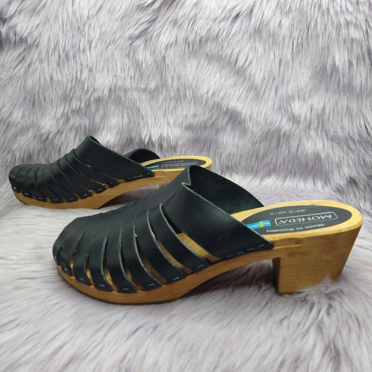Moheda Leather Clogs Wood Soles Sandals Women Size... | Depop