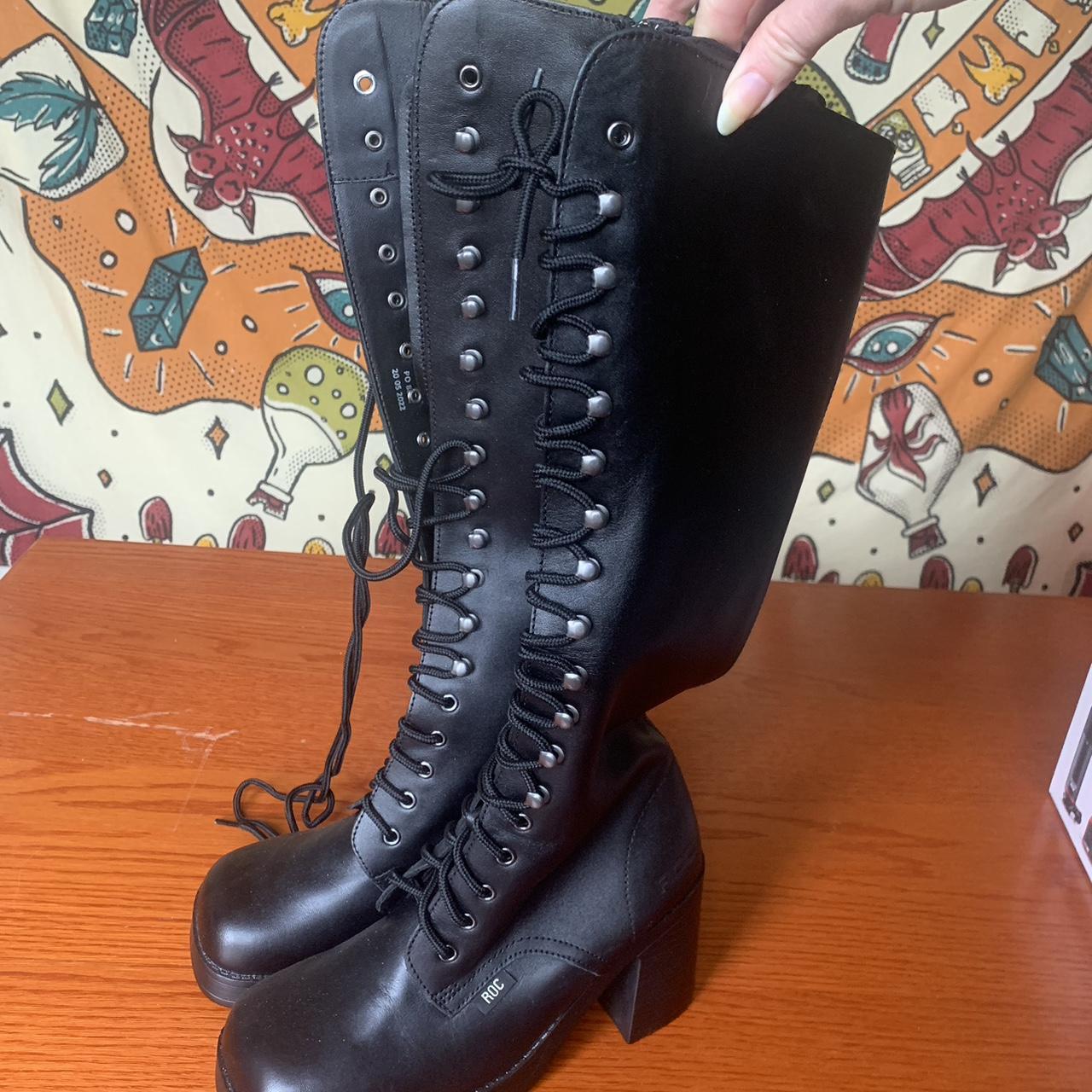 ROC Indiana Lace-Up, Platform Heel Boots Size 39... | Depop