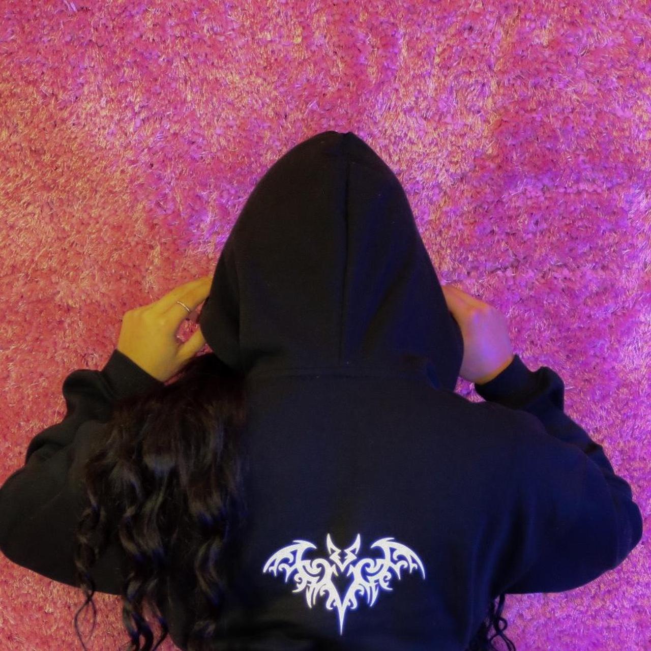 Goth opium grunge dark angel crop top black women... - Depop