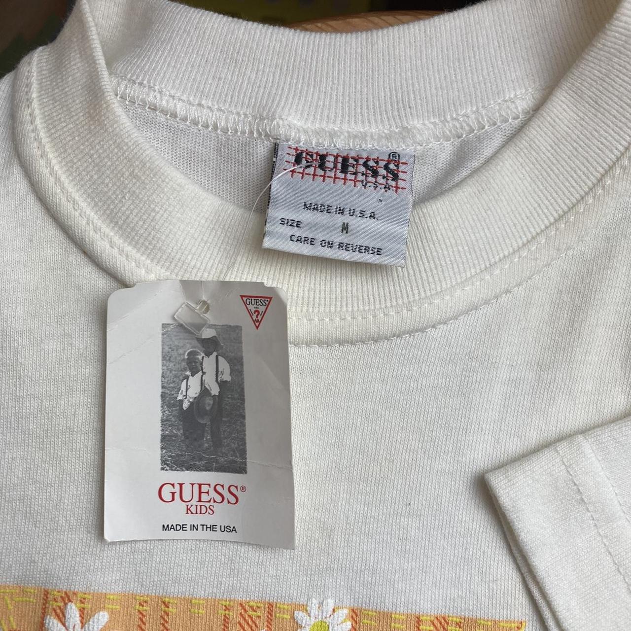 Vintage 90s Guess Daisy Flower White T-shirt | Kids... - Depop