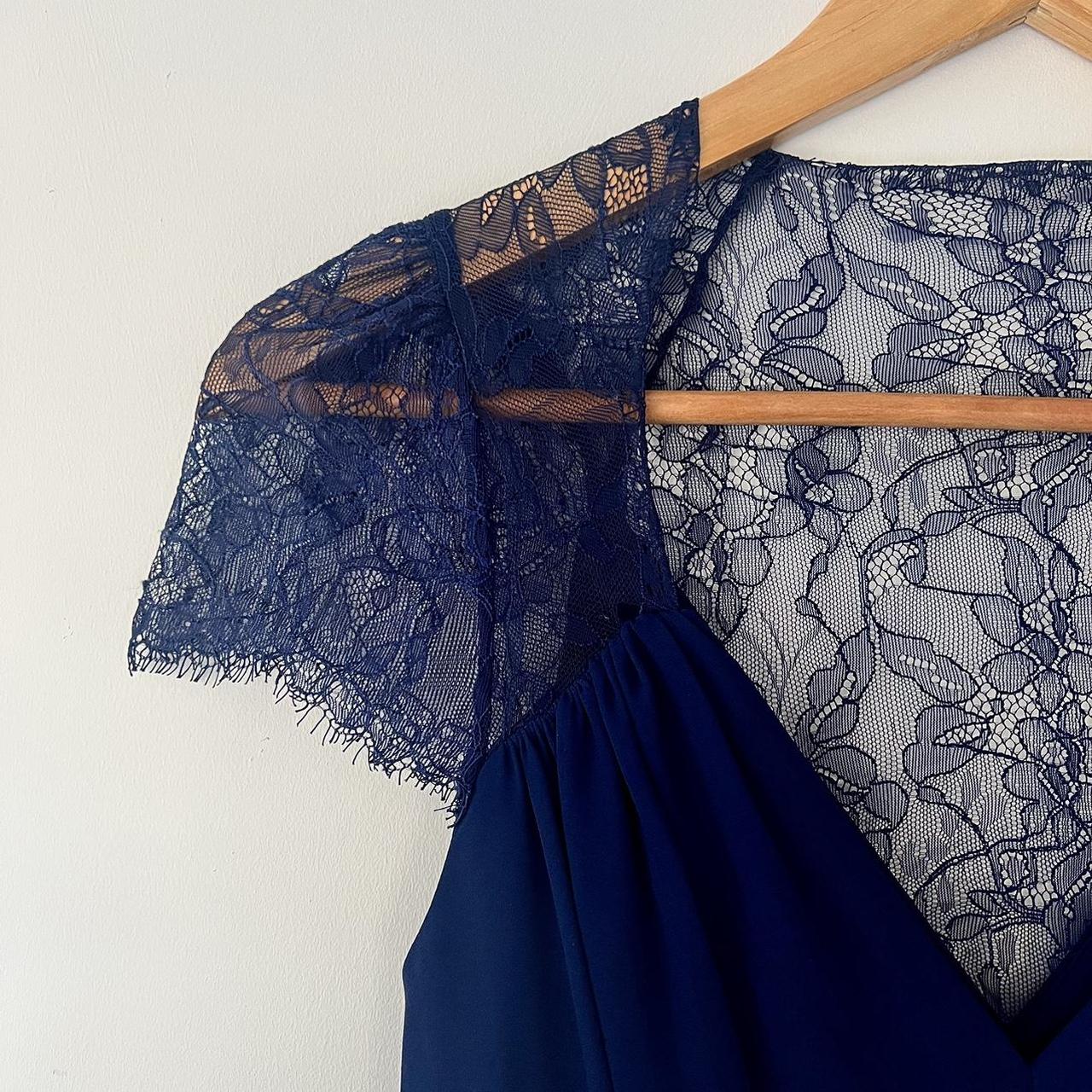 ASOS Lace Blue Flowy Dress • UK 6 • Party Evening... - Depop