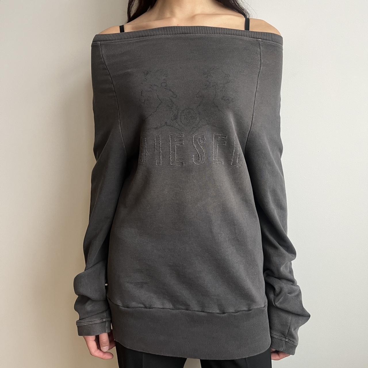 Diesel Women's Grey Sweatshirt | Depop