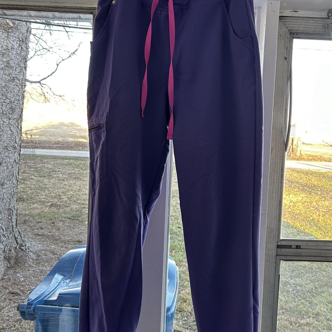 Amethyst purple figs scrubs. Size medium joggers... - Depop