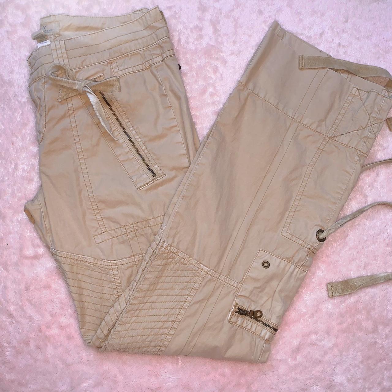 Tan Cargo Pants With Tons Of Zippered Pockets Depop
