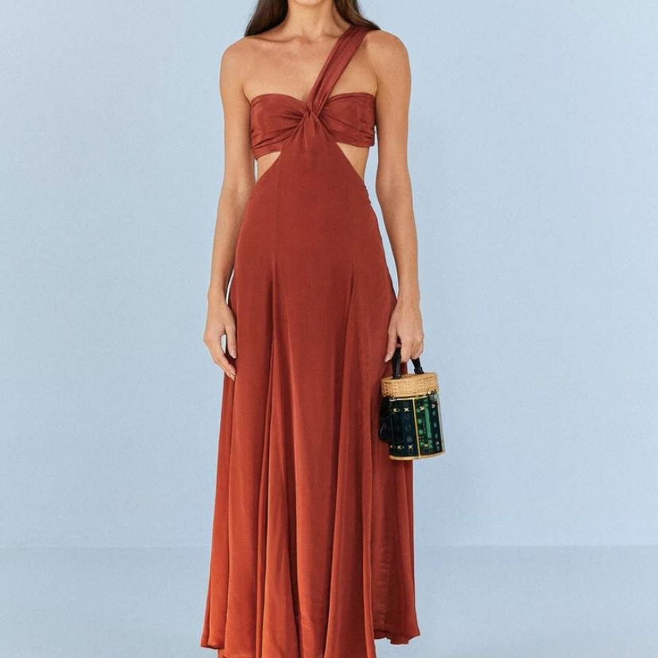 Farm Rio brown maxi dress! Size small, originally... - Depop