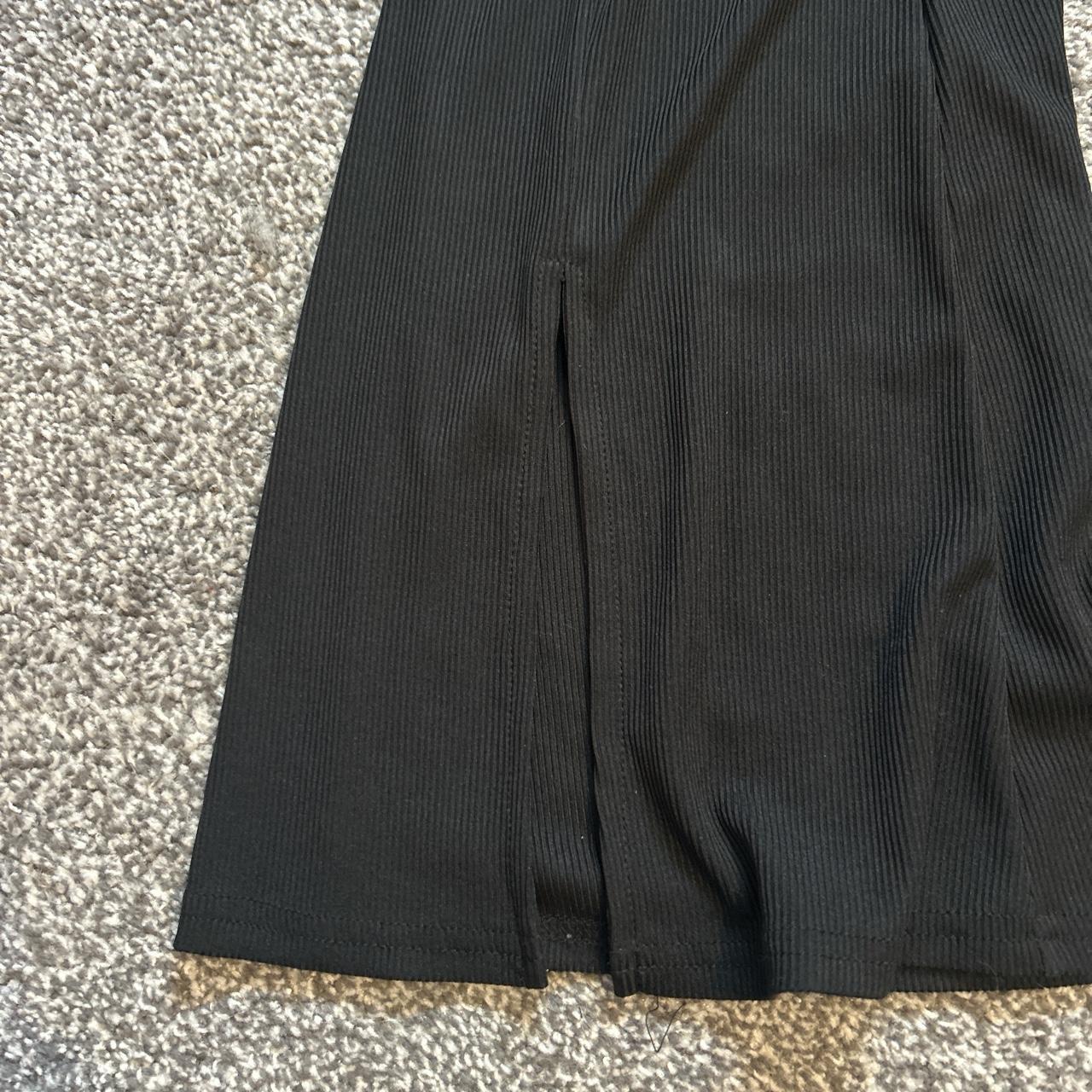 Black ribbed flares with cutout New look Size... - Depop