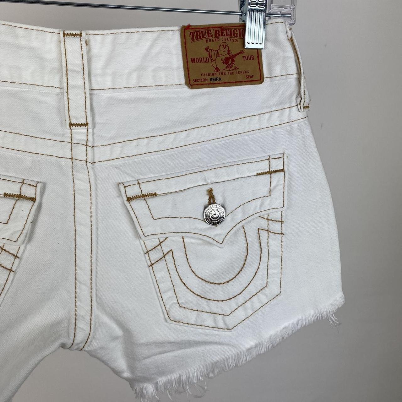 True Religion Women's White Shorts | Depop