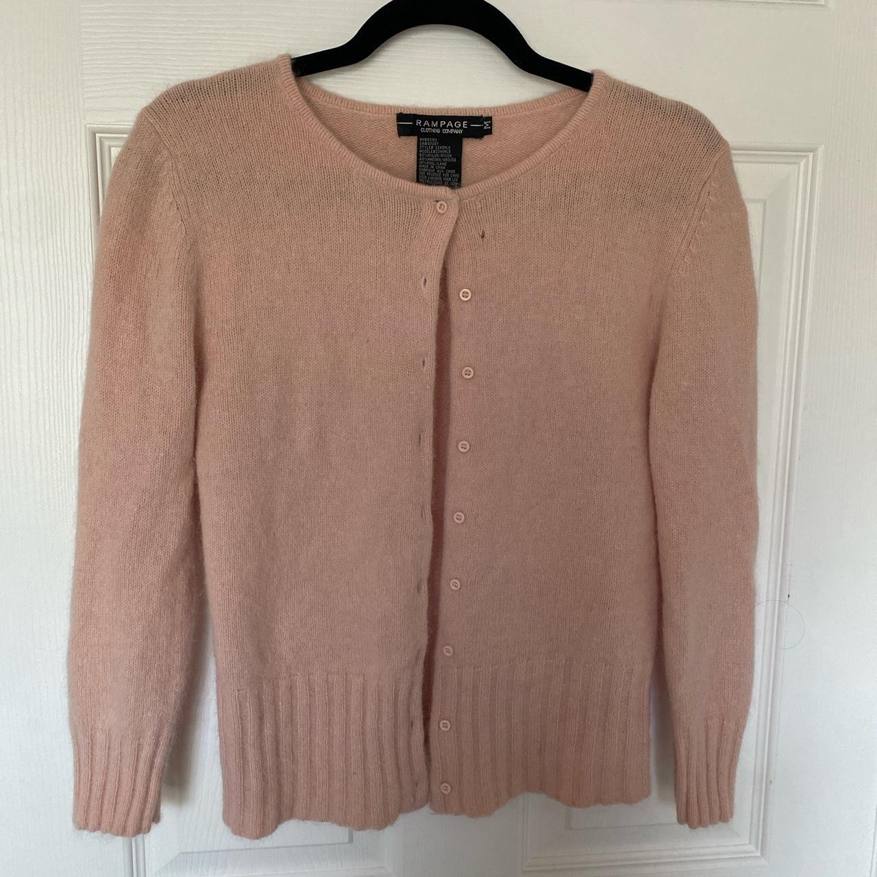 Fuzzy pink cardigan Very coquette In good... - Depop